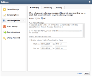 How To Set Up An Auto-Reply If You Use Rackspace Email | Sound Support